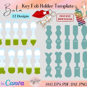 Lip Balm Holder Key Fob Templatesvg, Chapstick Fob Template Design Cut ...