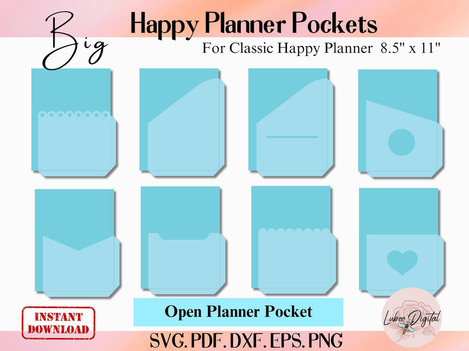 Big Happy Planner Disc Bound Pocket Template,big Disc Bound Planner ...