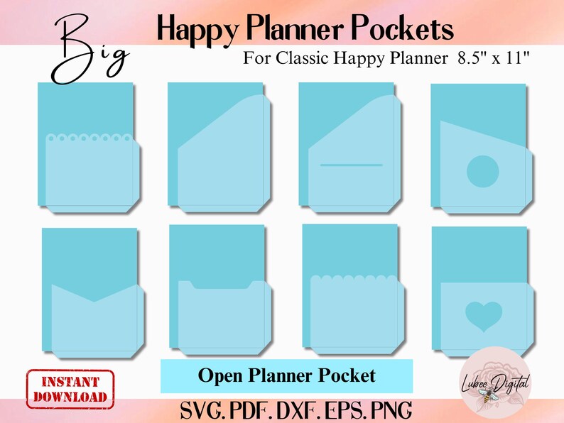 Big Happy Planner Disc Bound Pocket Template,big Disc Bound Planner ...