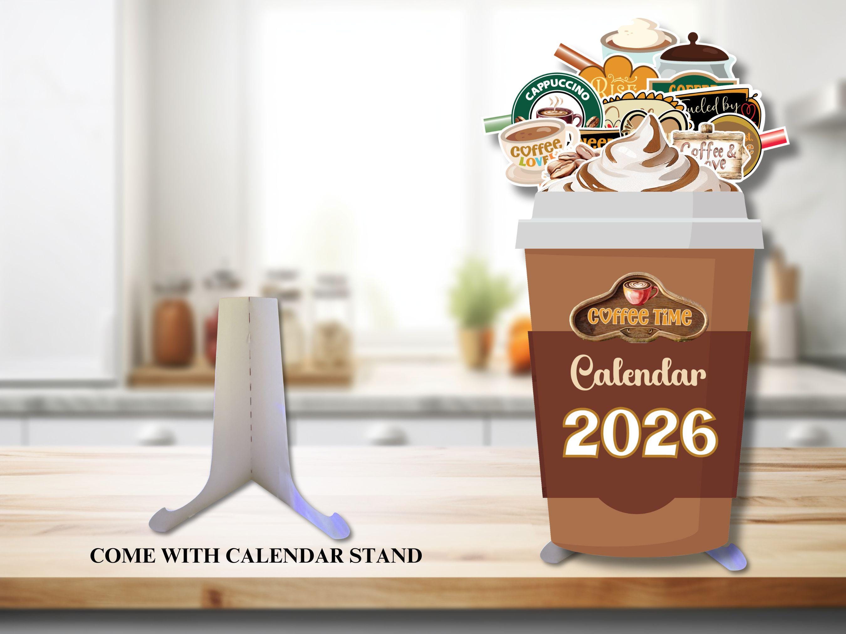 2026 Desk Monthly Coffee Calendar, Coffee Cup Calendar,mini Printable ...