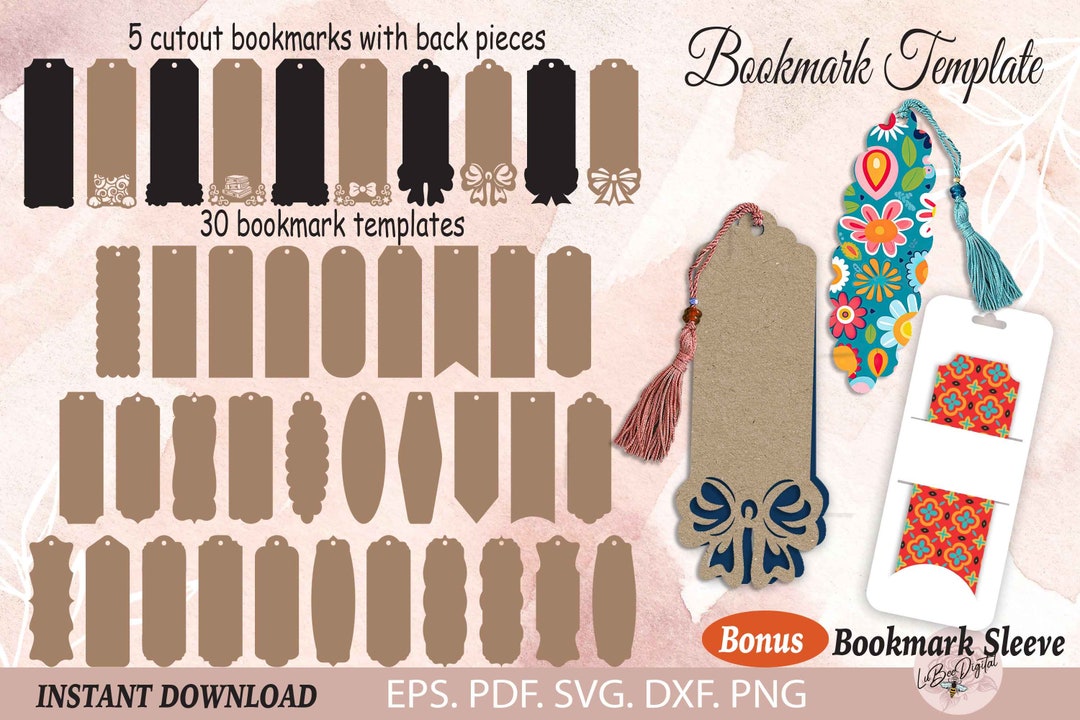 Bookmark Template SVG, Page Keeper Template, Laminated Bookmark ...