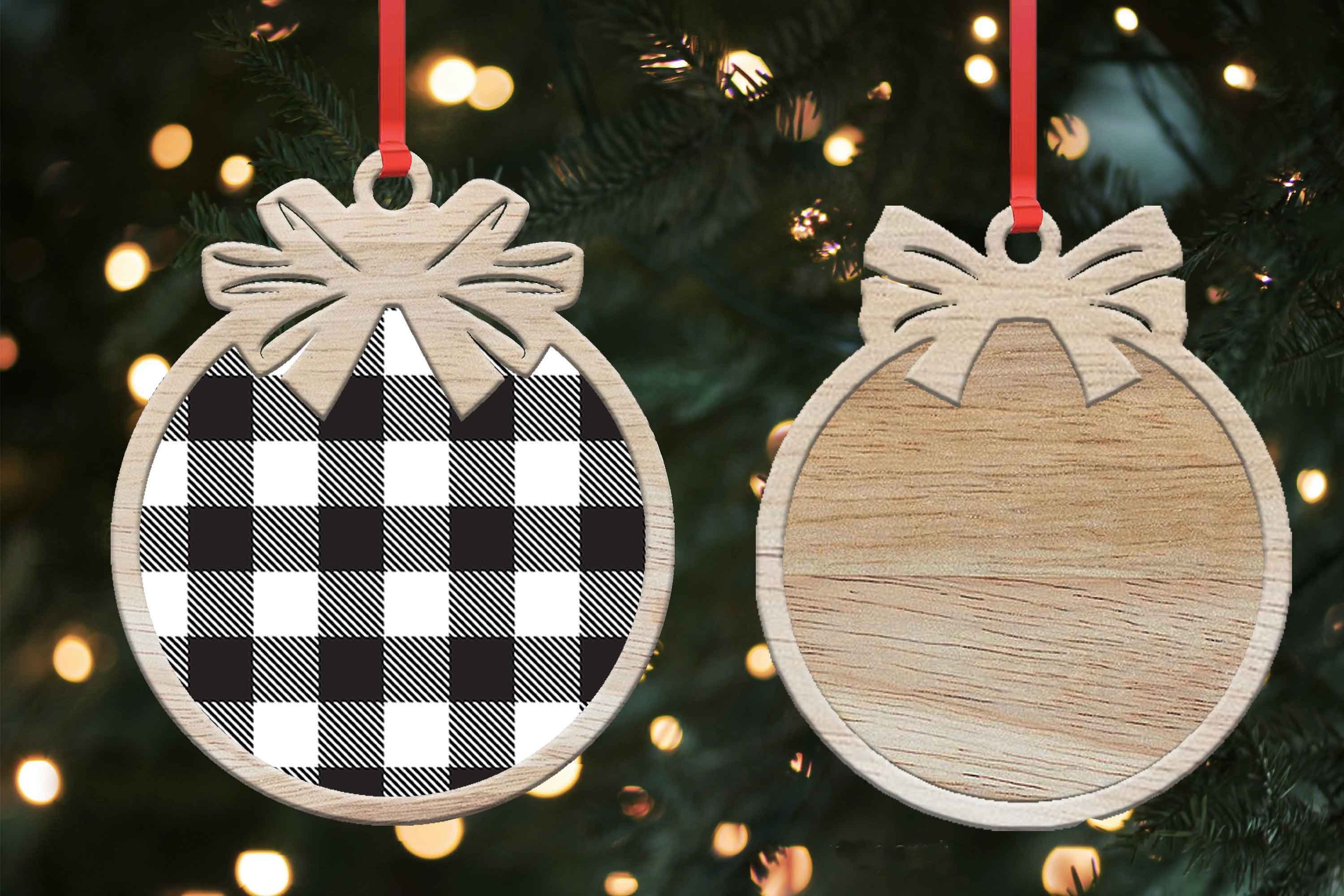 Personalized Blank Ornament SVG, Christmas Blank Laser Cut Template ...