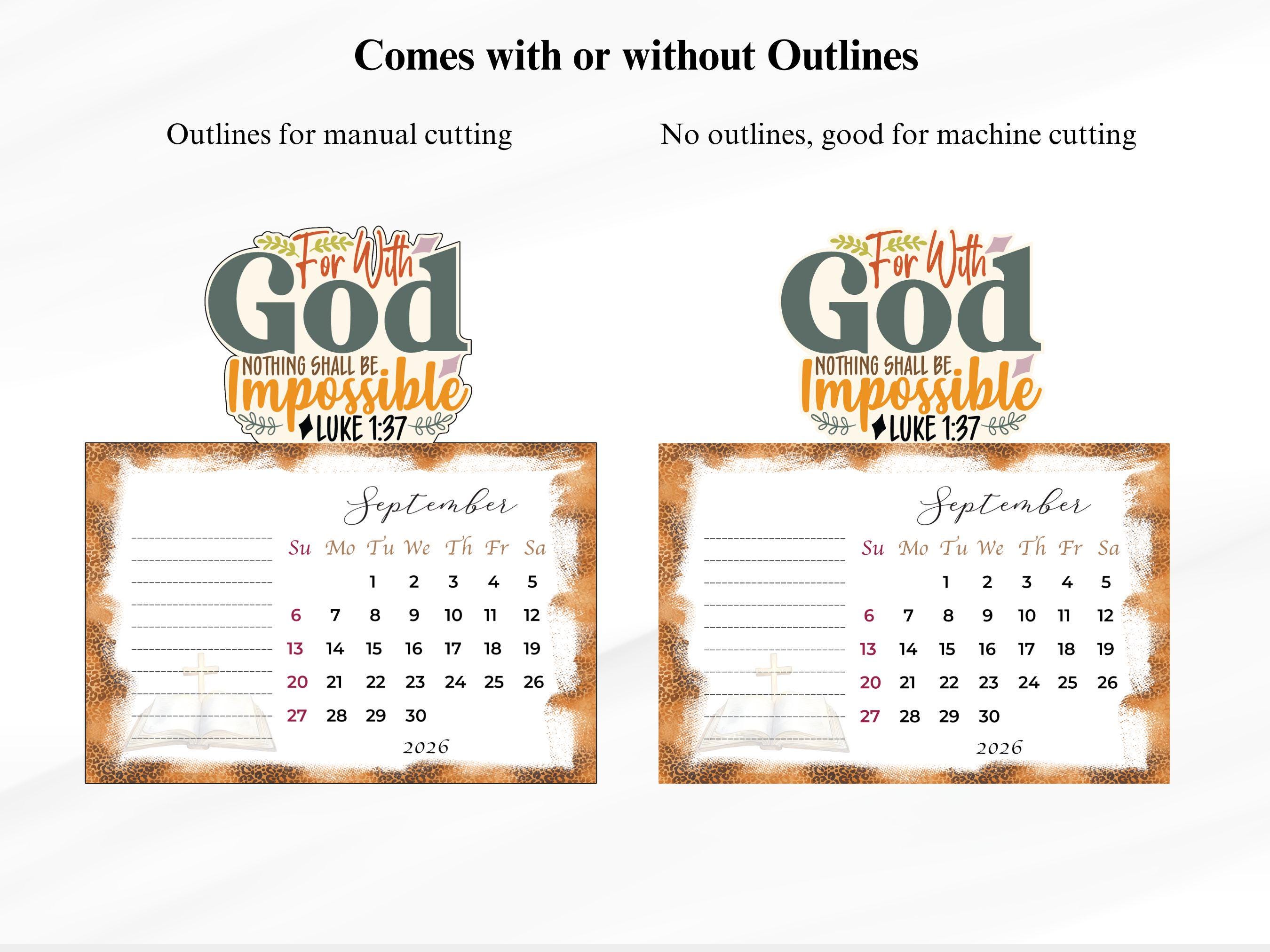 2026 Bible Verses Calendar Printable, Christian Desk Calendar Vintage ...