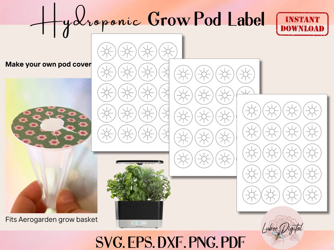 Aerogarden Grow Pod Cover Label Template,hydroponic Basket Label Covers ...