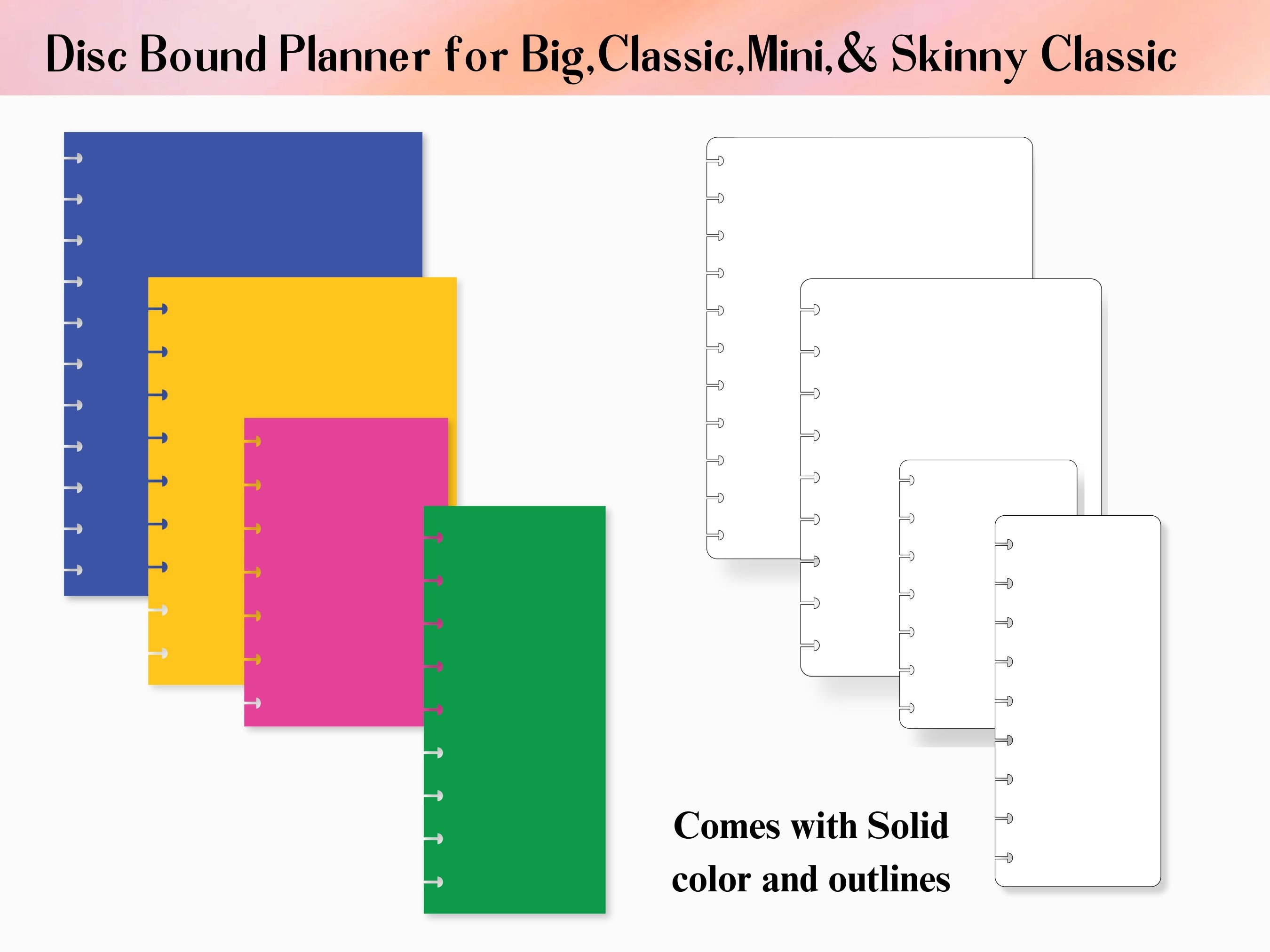 4 Sizes Happy Planner Disc Bound Insert Page Template,classic Happy ...