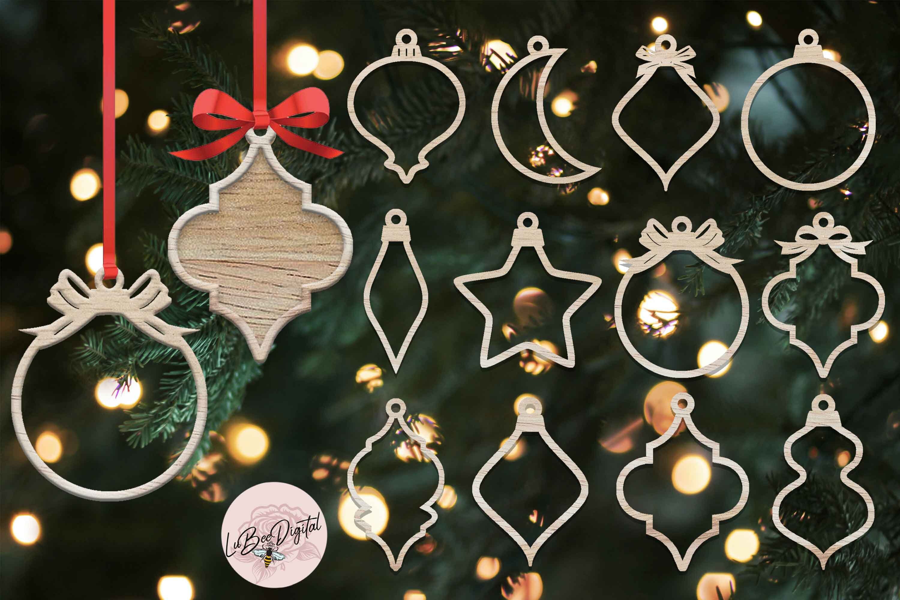 Personalized Blank Ornament SVG, Christmas Blank Laser Cut Template ...