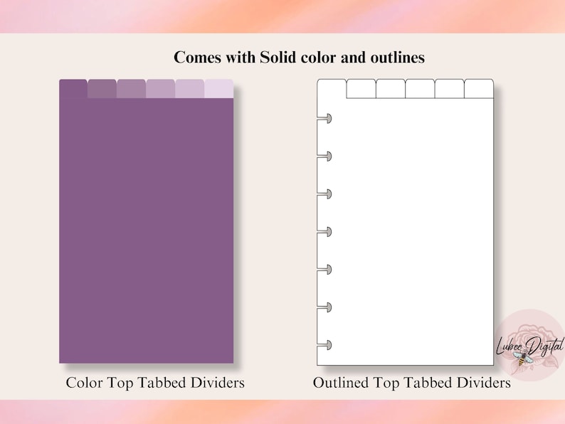 Mini Happy Planner Disc Bound Divider Template,binder Dividers Cut File ...