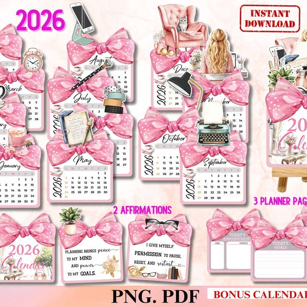 2026 Girly Calendars - Etsy
