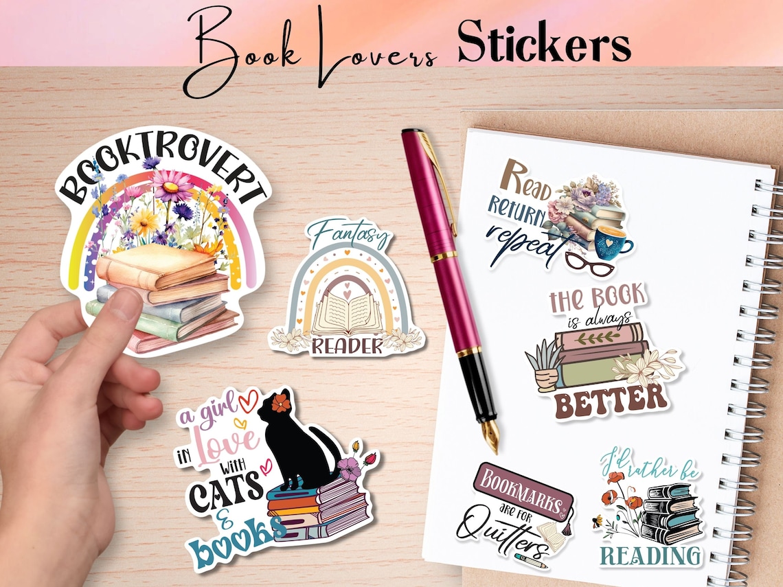 Printable Book Lover Stickers PNG Stickers,book Lover Book Reader ...