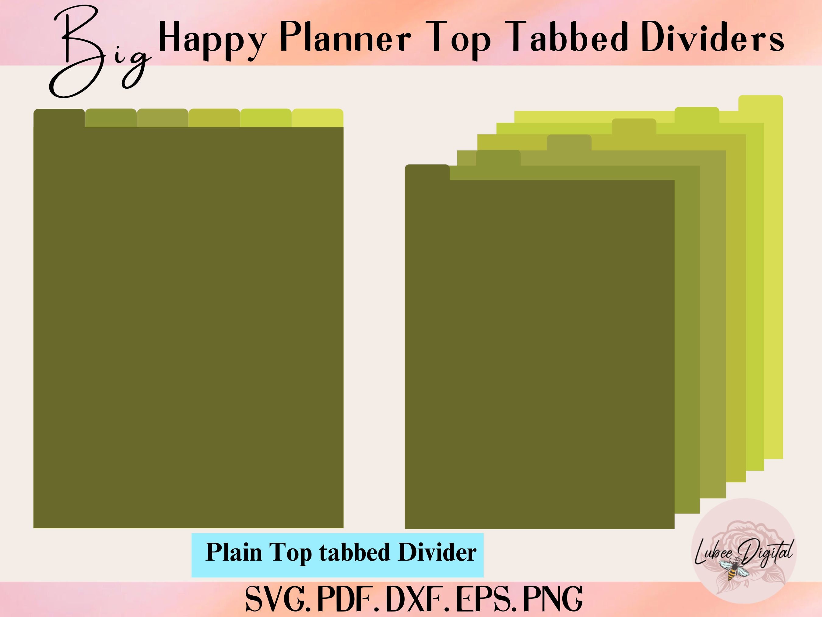 Big Happy Planner Disc Bound Divider Template,8.5 X 11 Binder Dividers ...