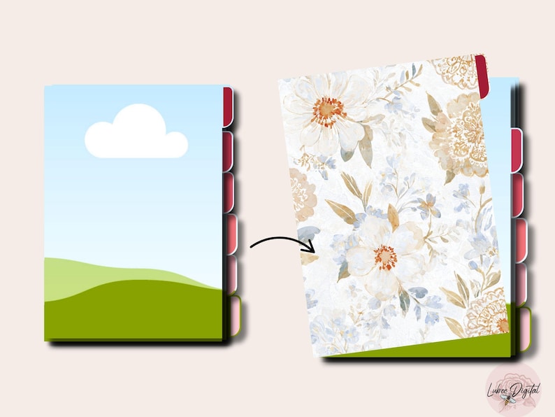 CANVA A5 6 Side Tabs Divider,editable Folder Tabs,make Your Own CANVA ...