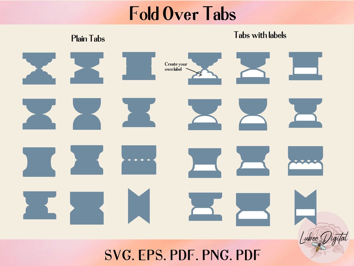 Double Folder Planner Divider Tabs,editable Folder Tabs,journal Tabs ...