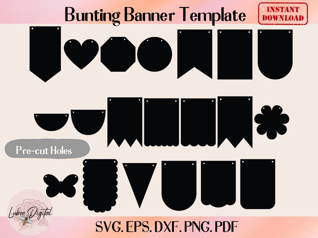 Bunting Banner Template,banner Flag Template,blank Banner Flag Template ...
