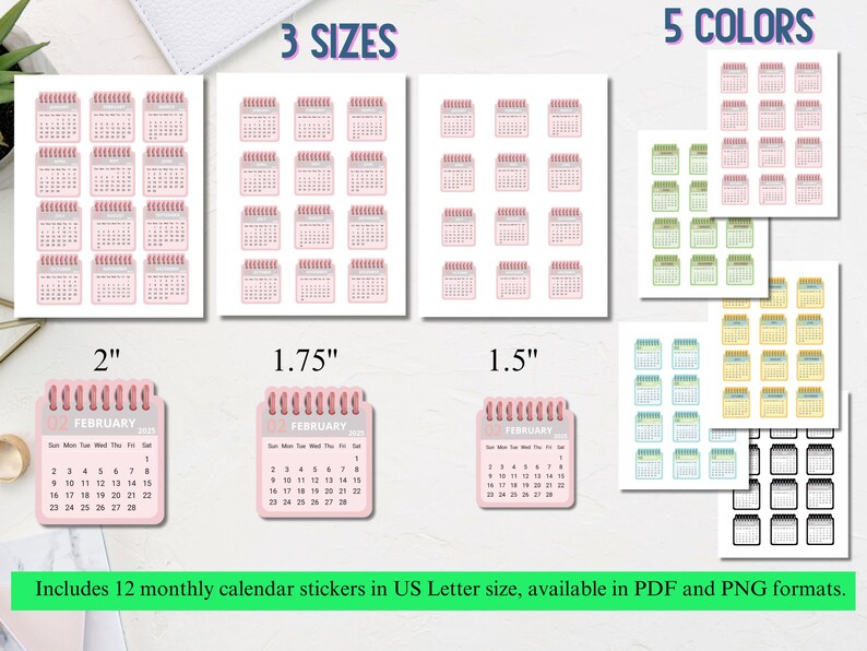 Mini Calendar Stickers PNG Stickers,small Monthly Calendar Printable ...