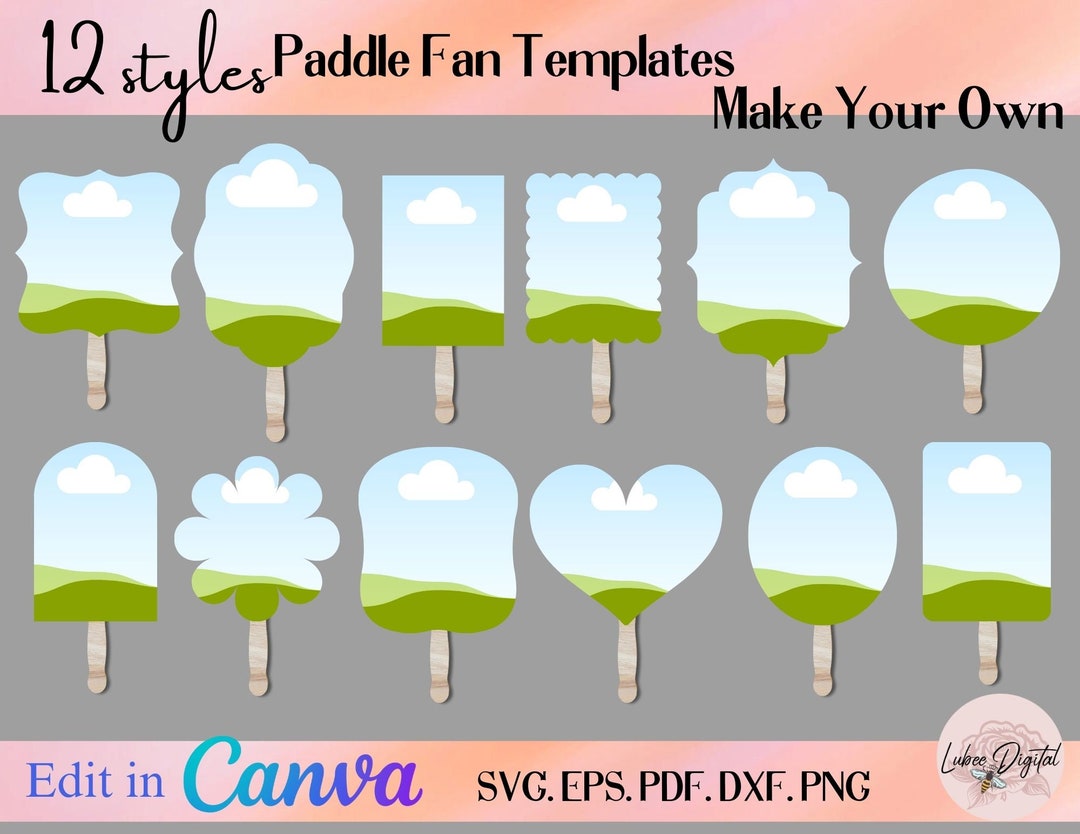 Drap and Drop Paddle Fan Template, Canva Paddle Fan, Paddle Fan SVG ...