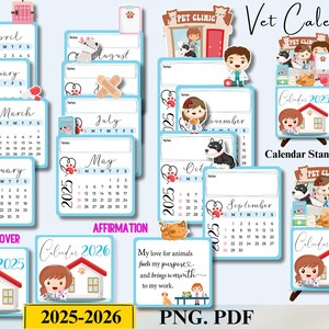 Veterinarian Desk Calendar, Vet Calendar, Animal Doctor Calendar ...