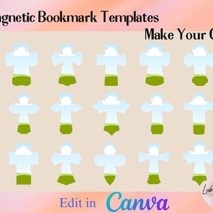Canva Magnetic Cross Bookmark,make Your Own CANVA Bookmark Template ...