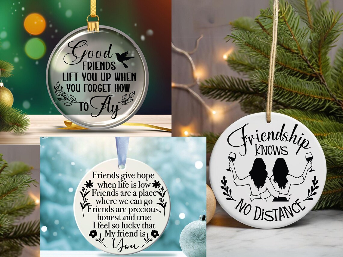 Besties Christmas Friendship Ornament SVG, Christmas Friendship ...
