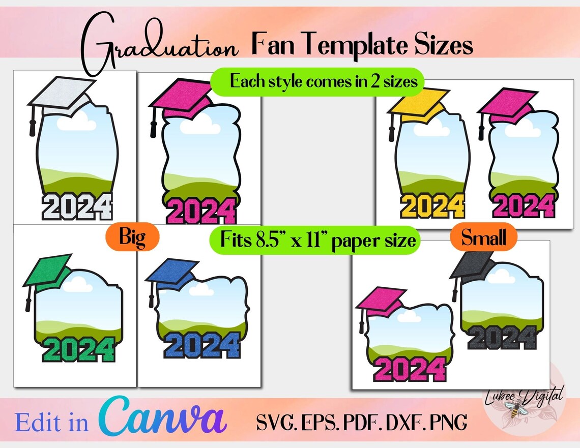 Graduation Fan Template, Canva Graduation Paddle Fan, Graduation Fan ...