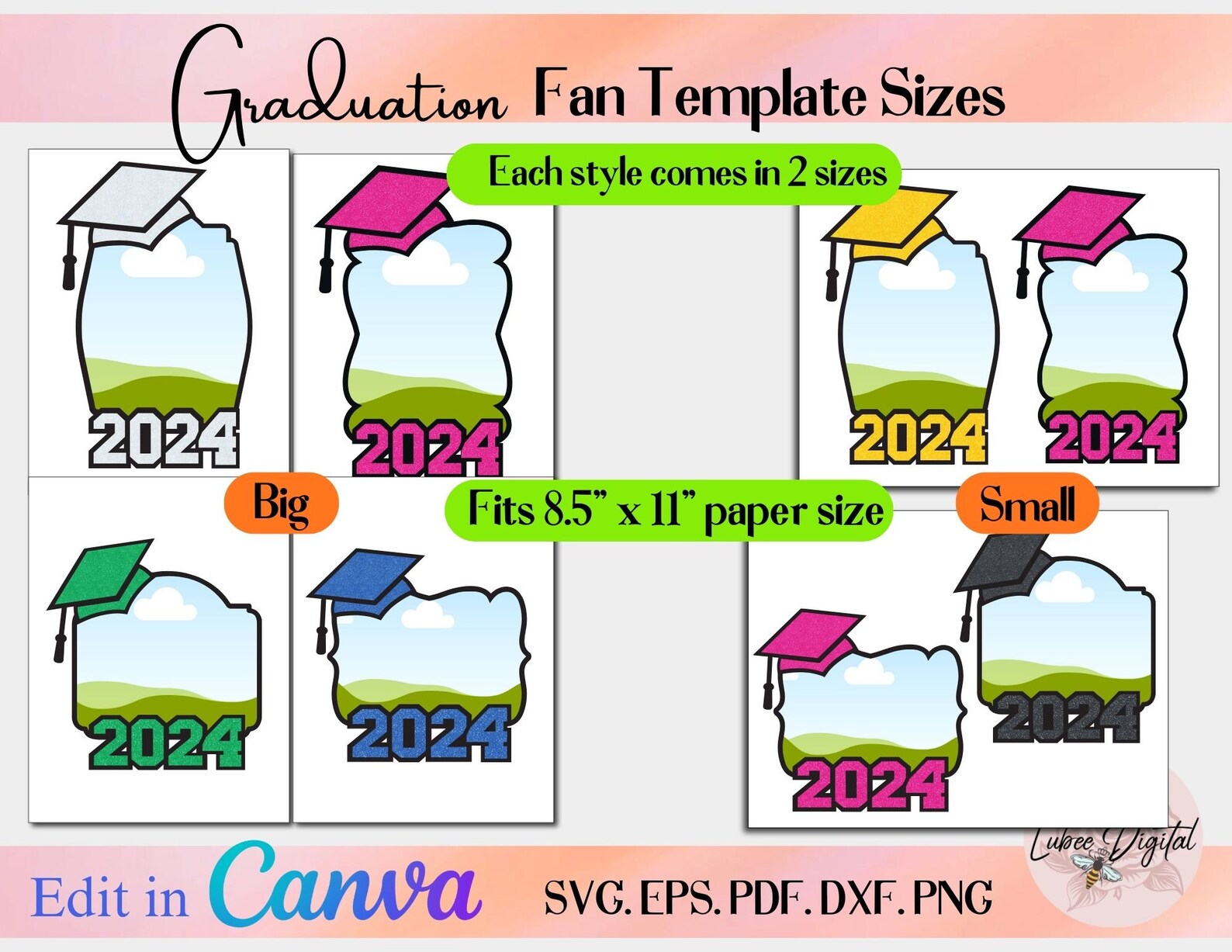 Graduation Fan Template, Canva Graduation Paddle Fan, Graduation Fan ...