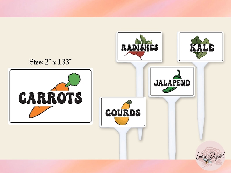Printable Garden Label Markers,garden Pick Labels,plant Stakes Label ...