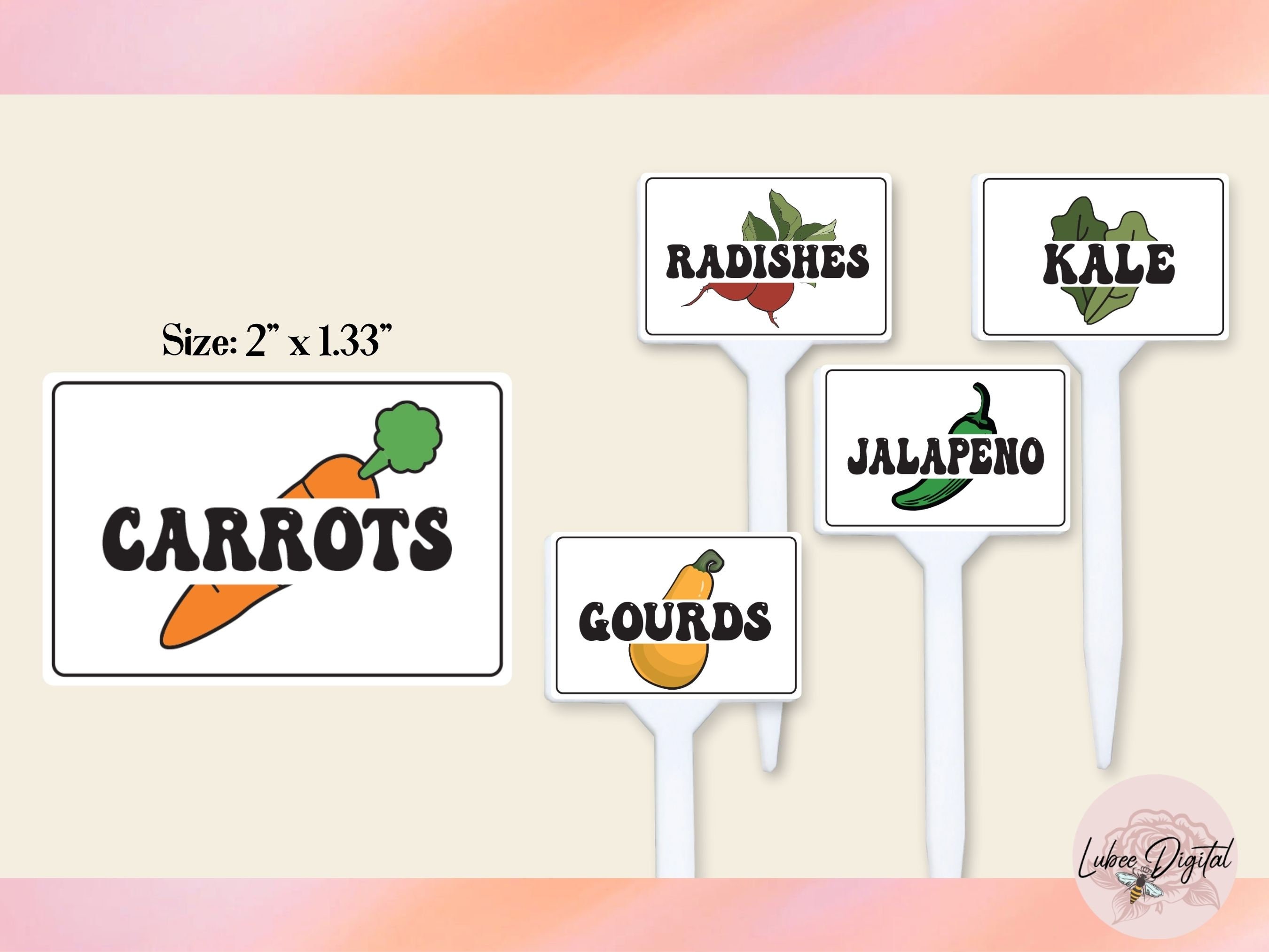 Printable Garden Label Markers,garden Pick Labels,plant Stakes Label ...