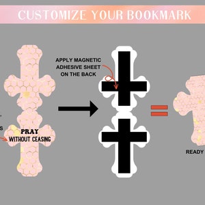 Canva Magnetic Cross Bookmark,make Your Own CANVA Bookmark Template ...