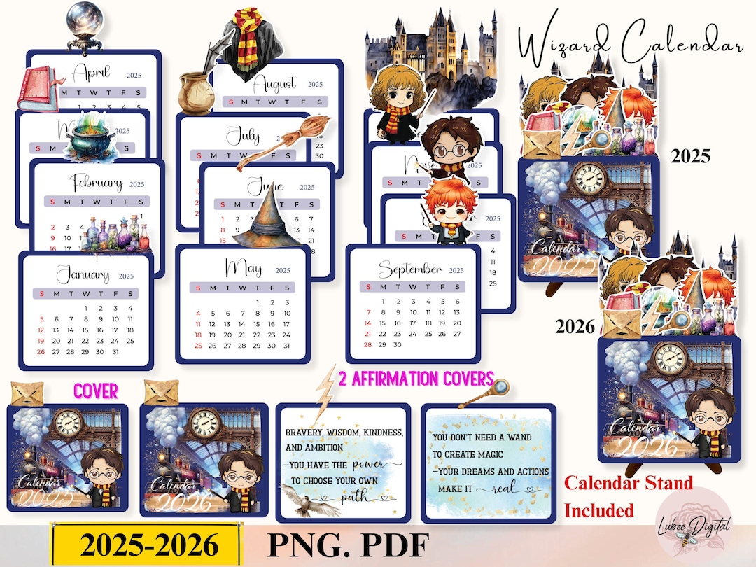 2025-2026 Wizard Desk Calendar, Wizard Academy Desk Calendar With DIY ...