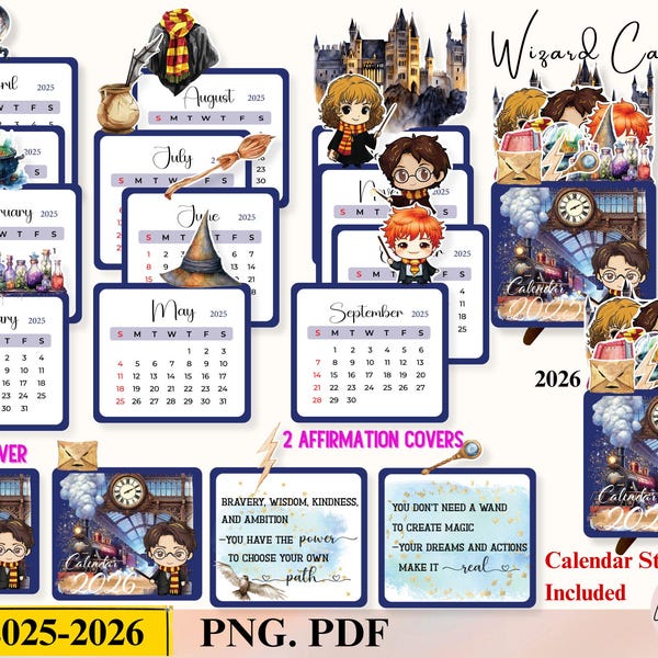 Calendar 2026 Magic Etsy