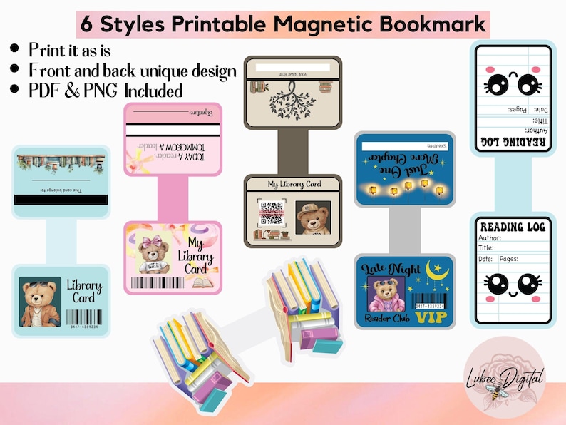Printable Magnetic Bookmark,make Your Own CANVA Bookmark Template,drag ...