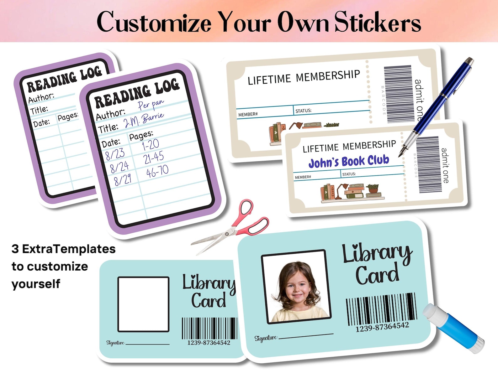 Printable Library Book Checkout Due PNG Stickers,book Lover Reader ...