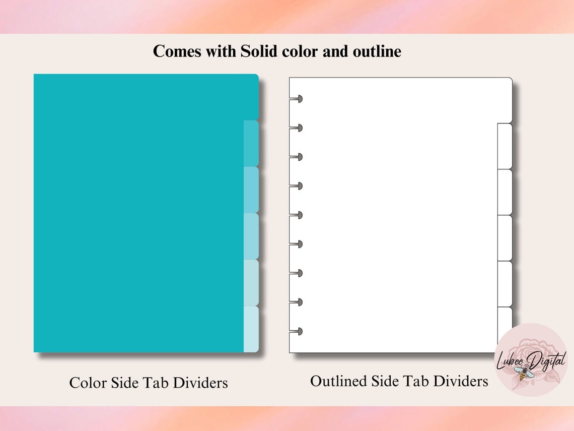 Classic Happy Planner Disc Bound Divider Template,binder Dividers Cut ...