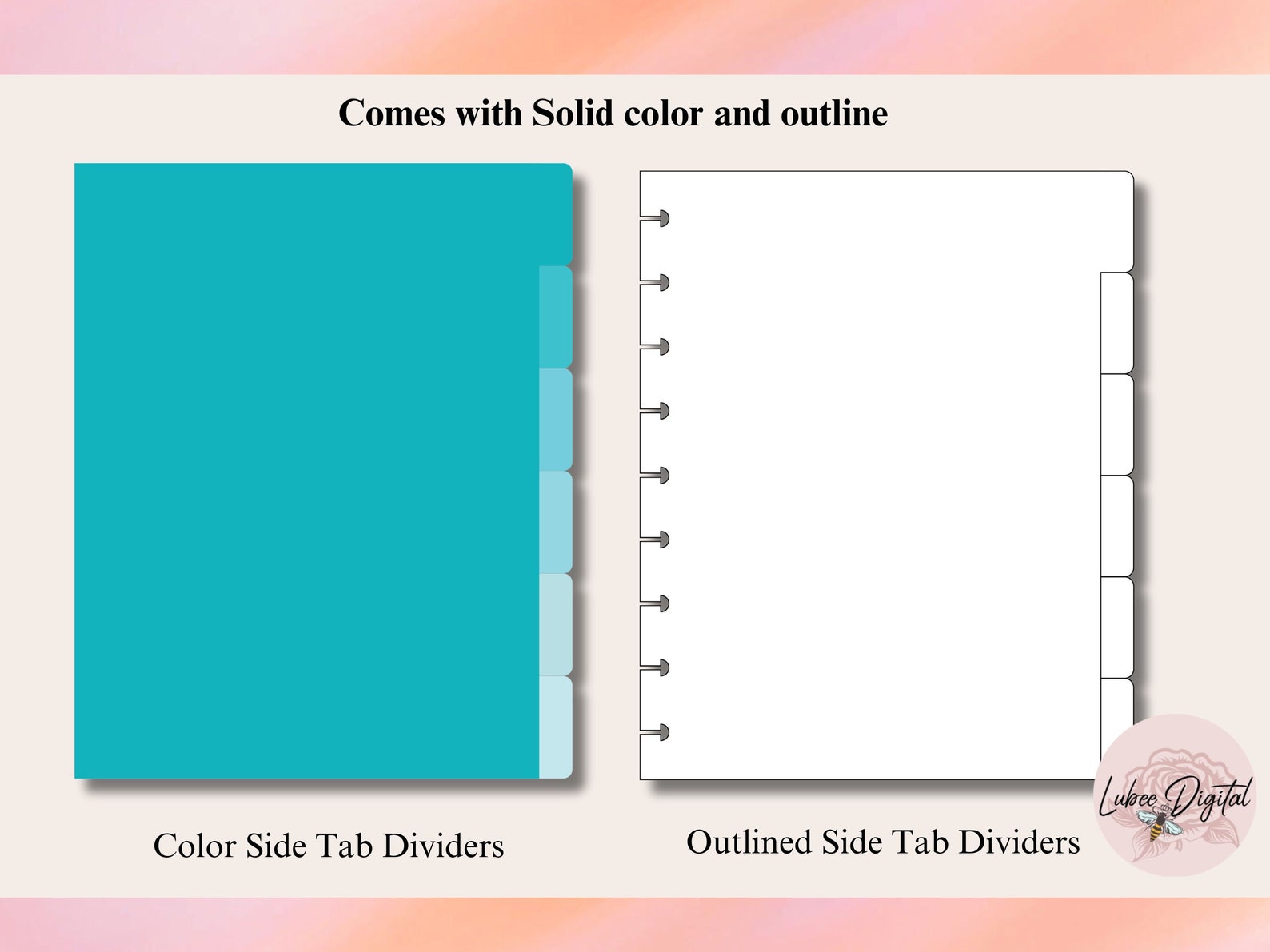 Classic Happy Planner Disc Bound Divider Template,binder Dividers Cut ...