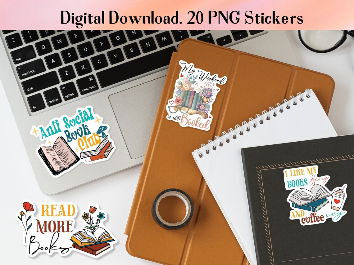 Printable Book Lover Stickers PNG Stickers,book Lover Book Reader ...