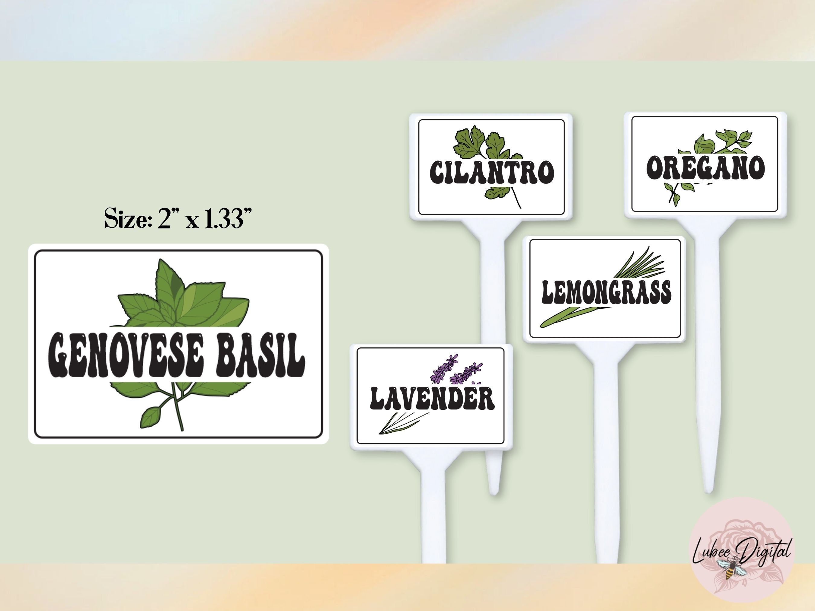 Printable Herbs Vegetables Garden Label Markers,plant Stakes Label ...