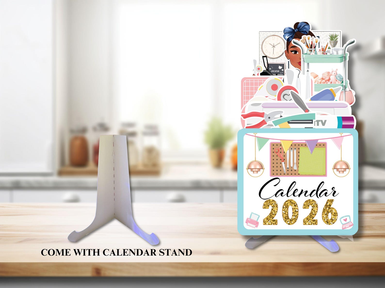 2026 Crafter Desk Calendar,printable Art Calendar PNG File for Cricut ...