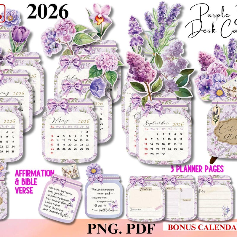 Flowers Desk Calender - Etsy