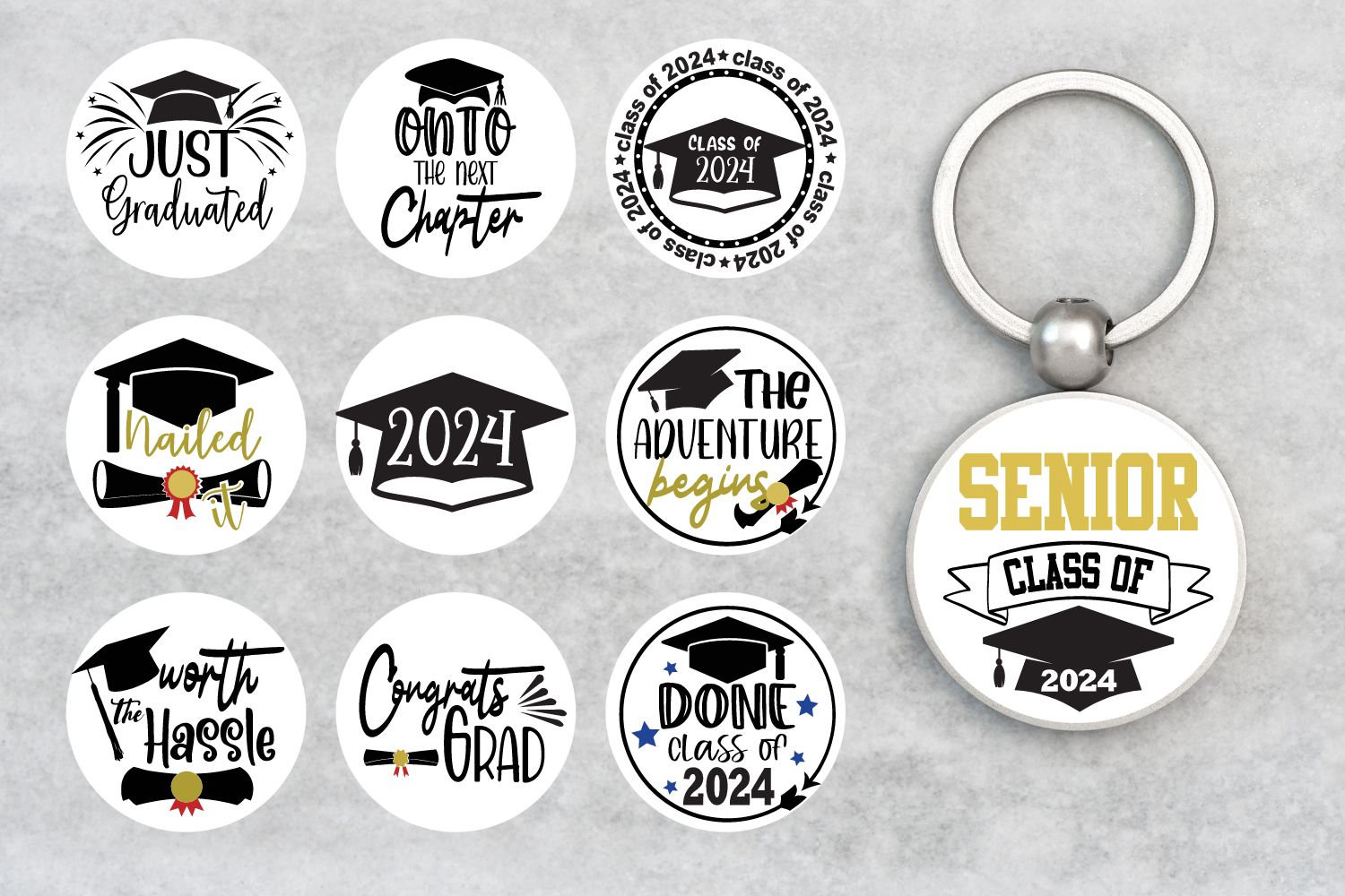 Graduation Keychain Svg,class of 2024 Cut Files,graduation Svg Bundle ...