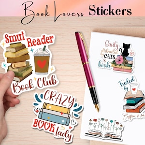 Printable Book Lover Stickers PNG Stickers,book Lover Book Reader ...