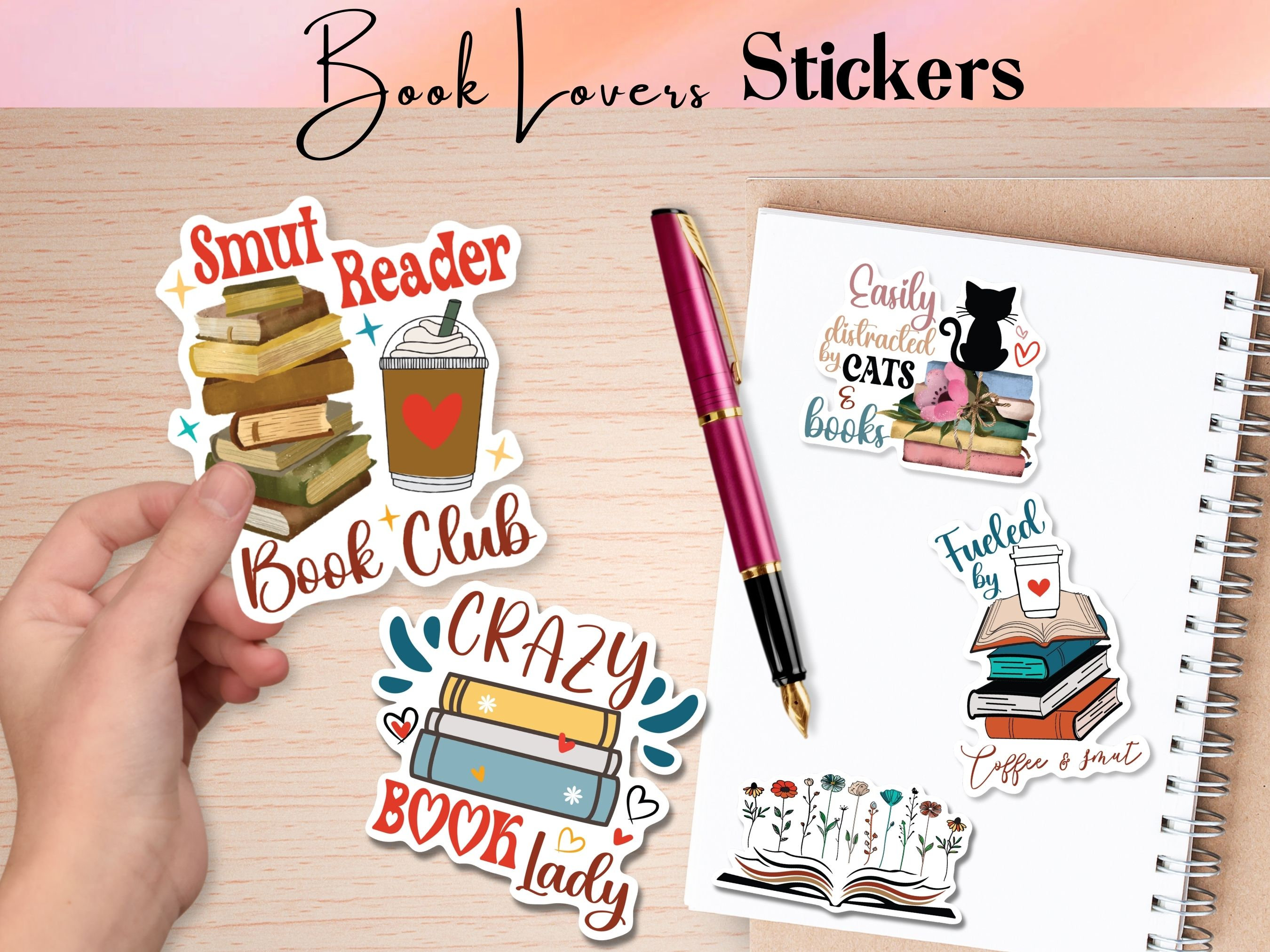 Printable Book Lover Stickers PNG Stickers,book Lover Book Reader ...