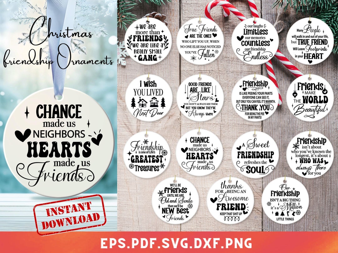 Besties Christmas Friendship Ornament SVG, Christmas Friendship ...