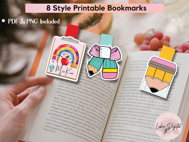 Personalized Teacher Printable Magnetic Bookmark,back to School Book ...