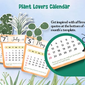 2025-26 Houseplant Desk Calendar Botanical Template Calendar,plant ...