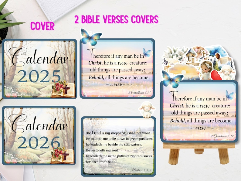 2025-2026 Desk Monthly Christian Calendar,bible Verse Mini Printable ...
