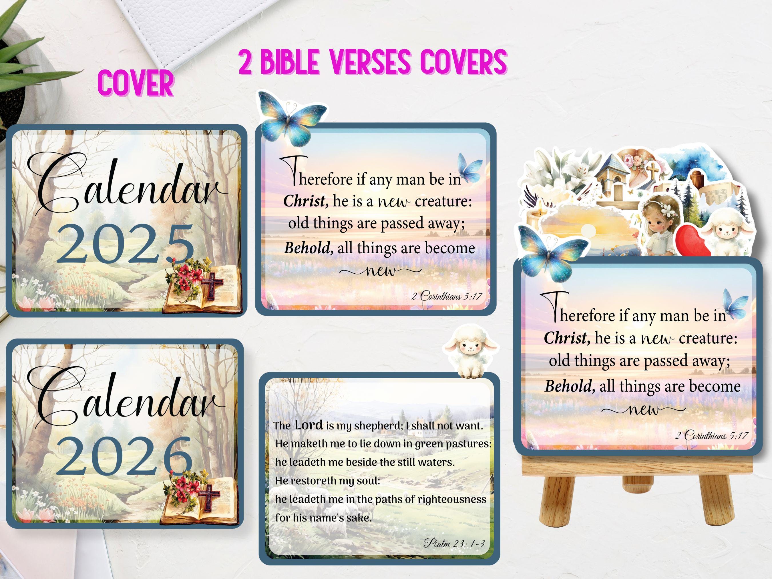 2025-2026 Desk Monthly Christian Calendar,bible Verse Mini Printable ...