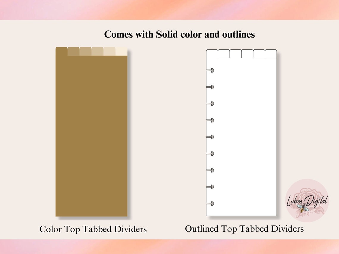 Skinny Happy Planner Disc Bound Divider Template,binder Dividers Cut ...