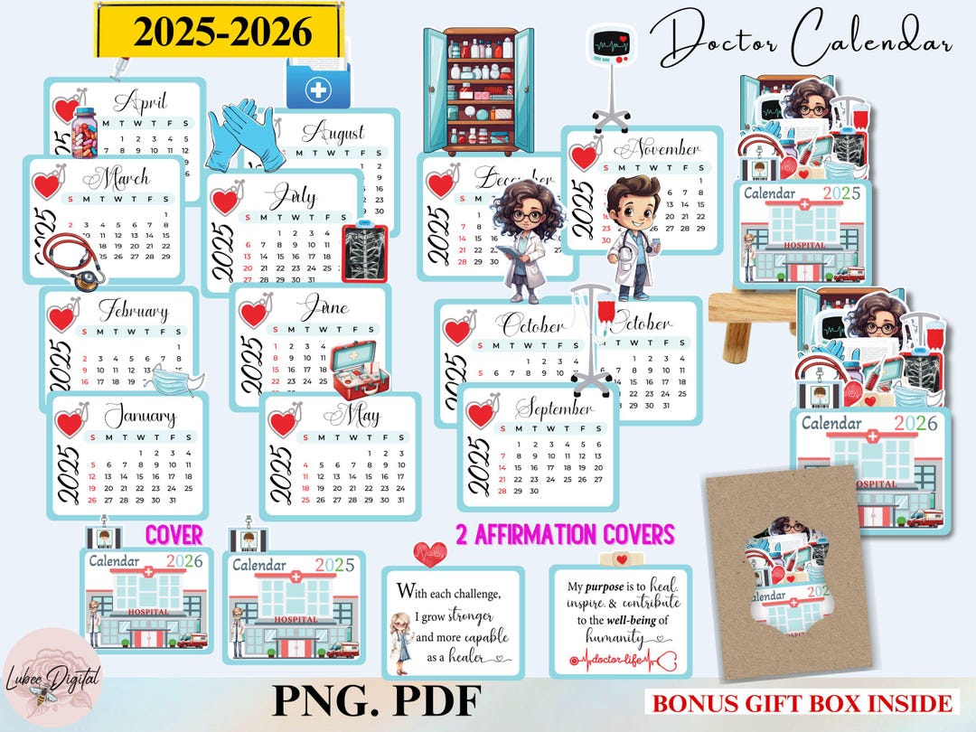 2025-2026 Desk Calendar, Doctor Calendar, Hospital Calendar, Medical ...