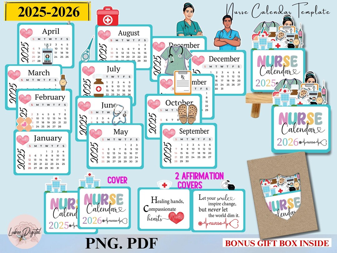 2025-2026 Desk Calendar, Nurse Calendar, Hospital Calendar, Medical ...