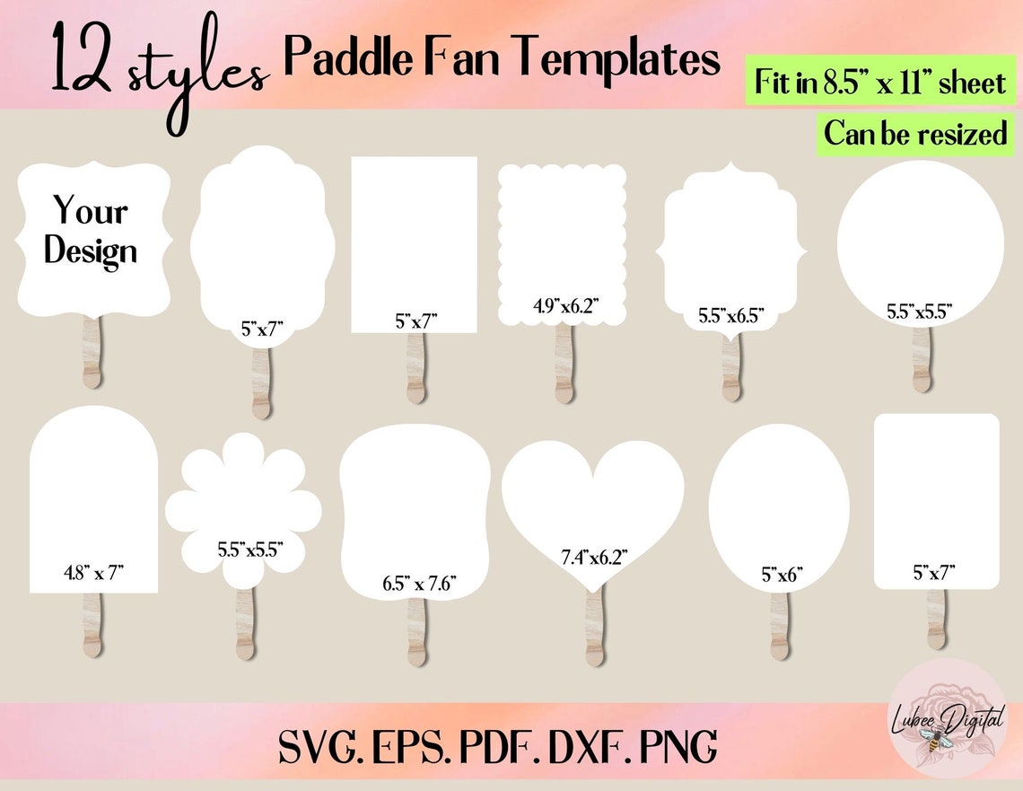 Drap and Drop Paddle Fan Template, Canva Paddle Fan, Paddle Fan SVG ...