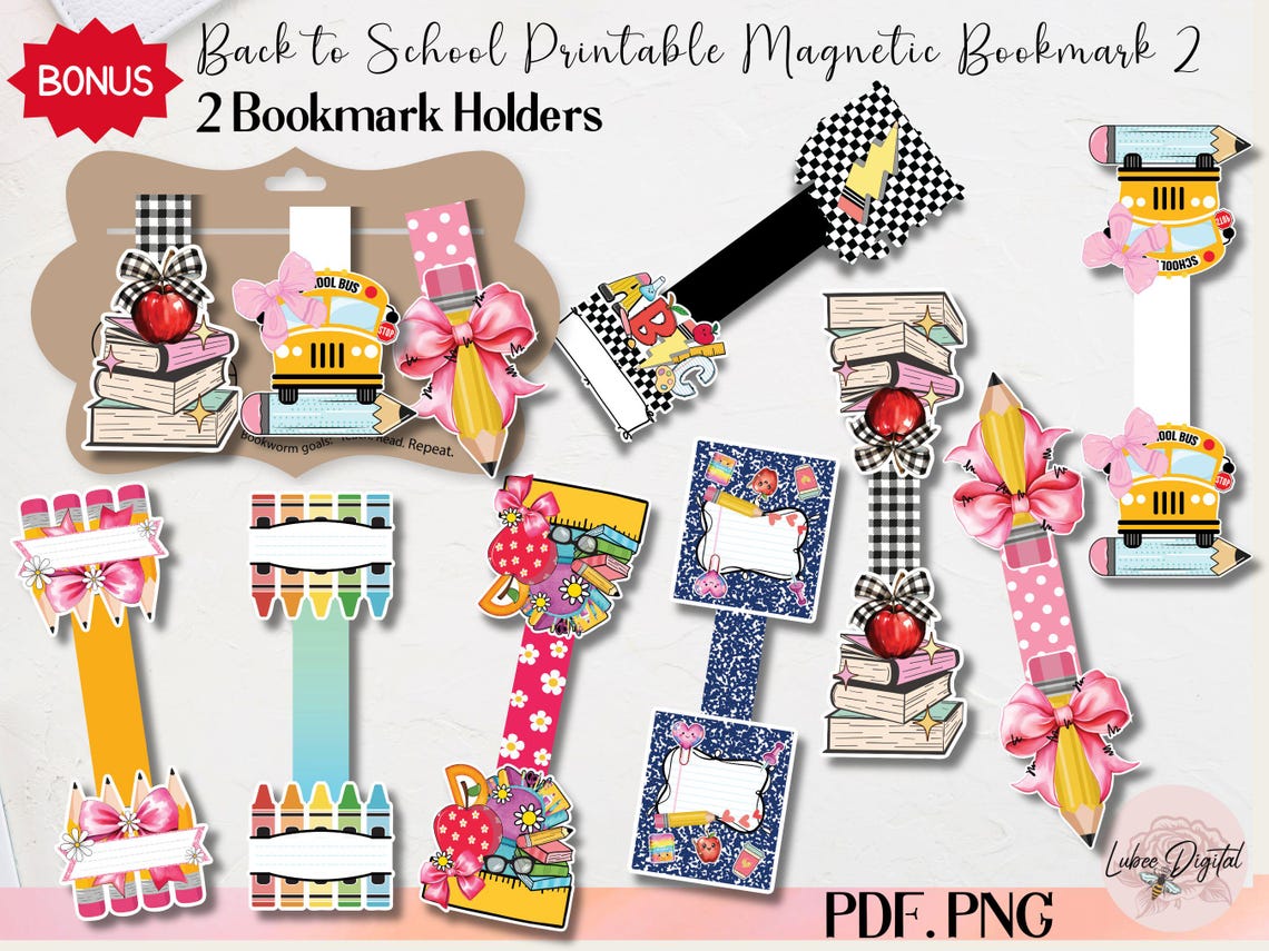 Personalized Teacher Printable Magnetic Bookmark 2,back to School Book ...